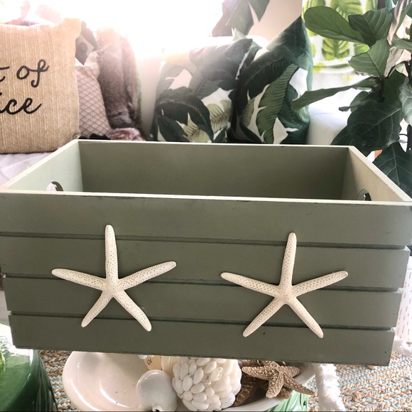Cyndy’s Beach House | Accents | White Starfish Large Wood Crate Beach ...
